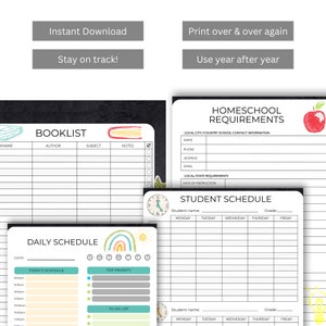 Homeschool Planner Printable Organizer & Tracker Daily, Weekly, Monthly ...