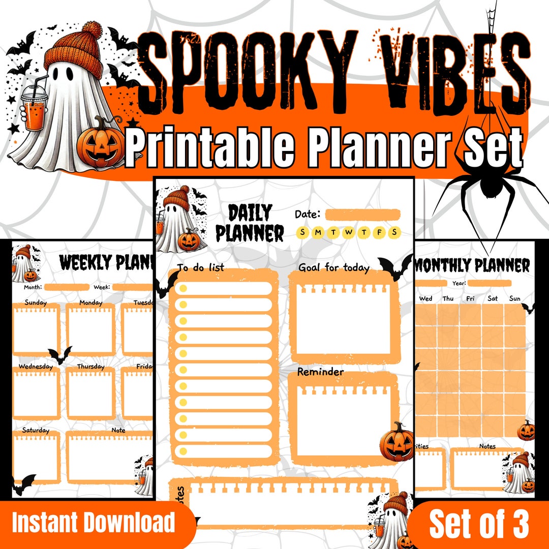 Spooky 2025-2026 Halloween Organizer: Printable Daily, Weekly and ...