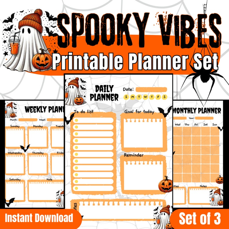 Spooky 2025-2026 Halloween Organizer: Printable Daily, Weekly and ...