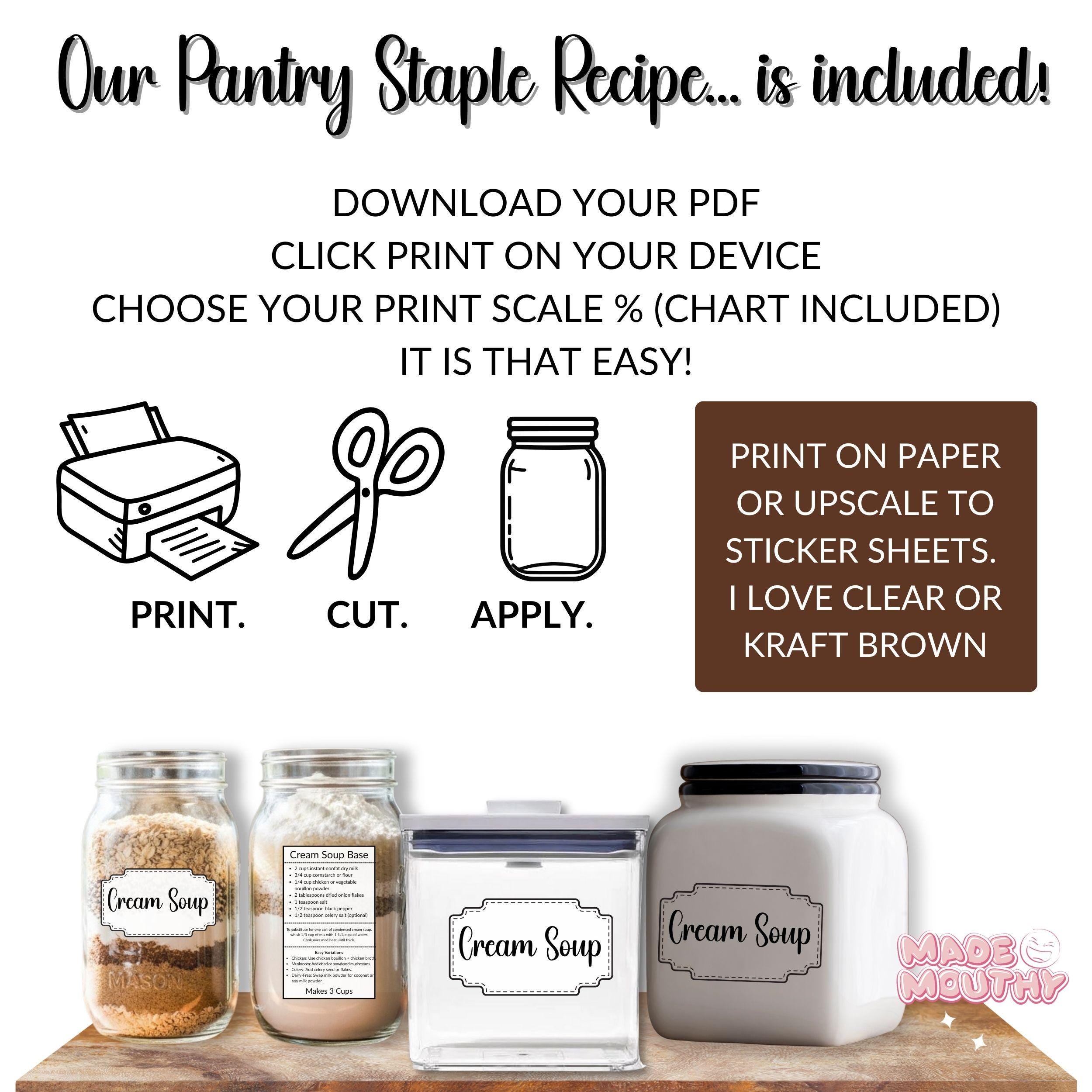 Cream Soup Base Dry Mix Recipe Labels | Printable Pantry Staples for ...