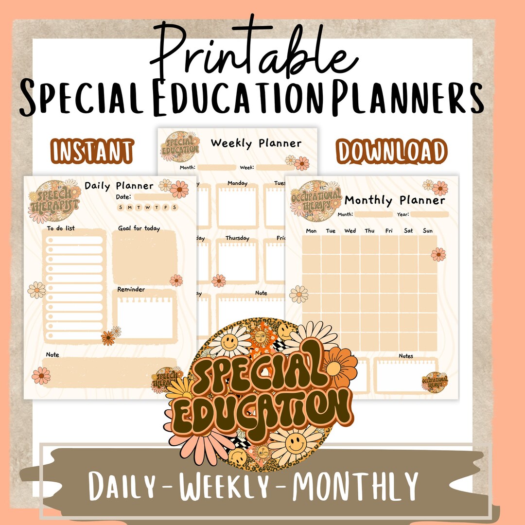 Special Education Planner Set: Daily, Weekly, Monthly (digital Download ...