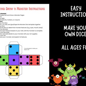 Halloween Monster Drawing Activity - Fun Kit Printable Children Project ...