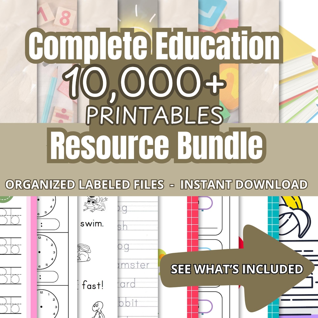 Mega Education Vault 10,000+ Printables for Parents | Teachers ...