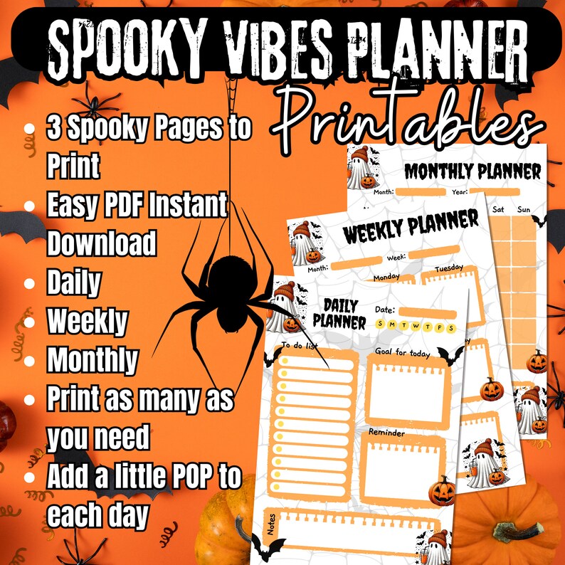 Spooky 2025-2026 Halloween Organizer: Printable Daily, Weekly and ...