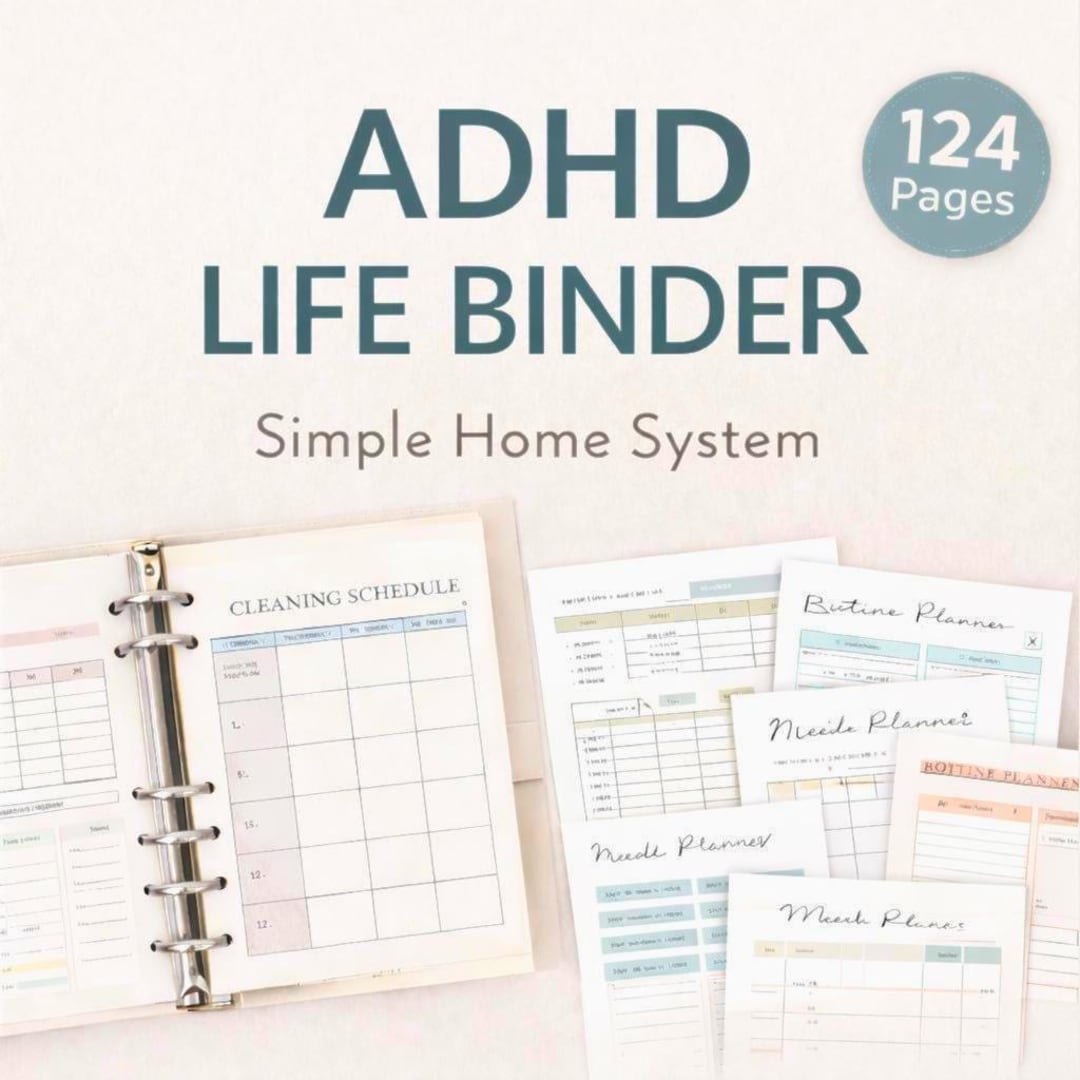 ADHD Life Binder Printable, Home Management Planner for Busy Moms ...
