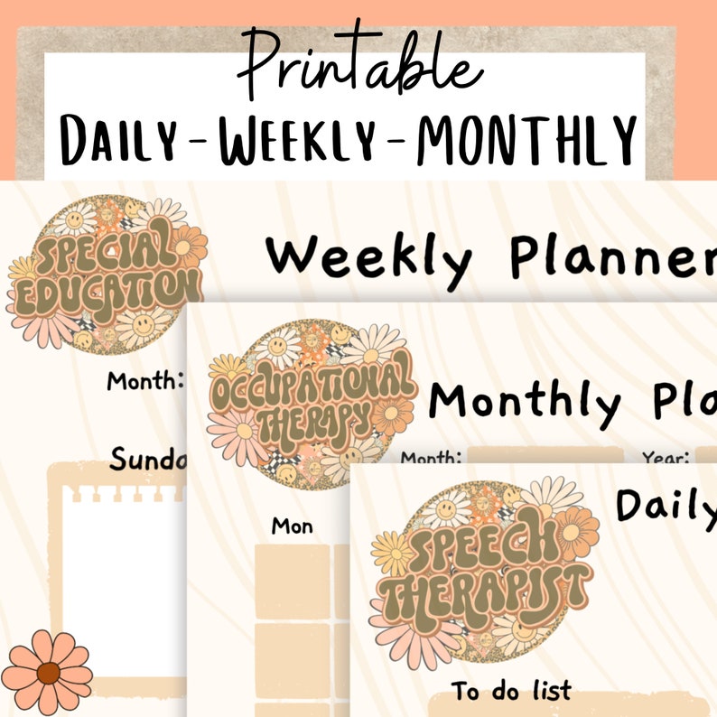 Special Education Planner Set: Daily, Weekly, Monthly (digital Download ...