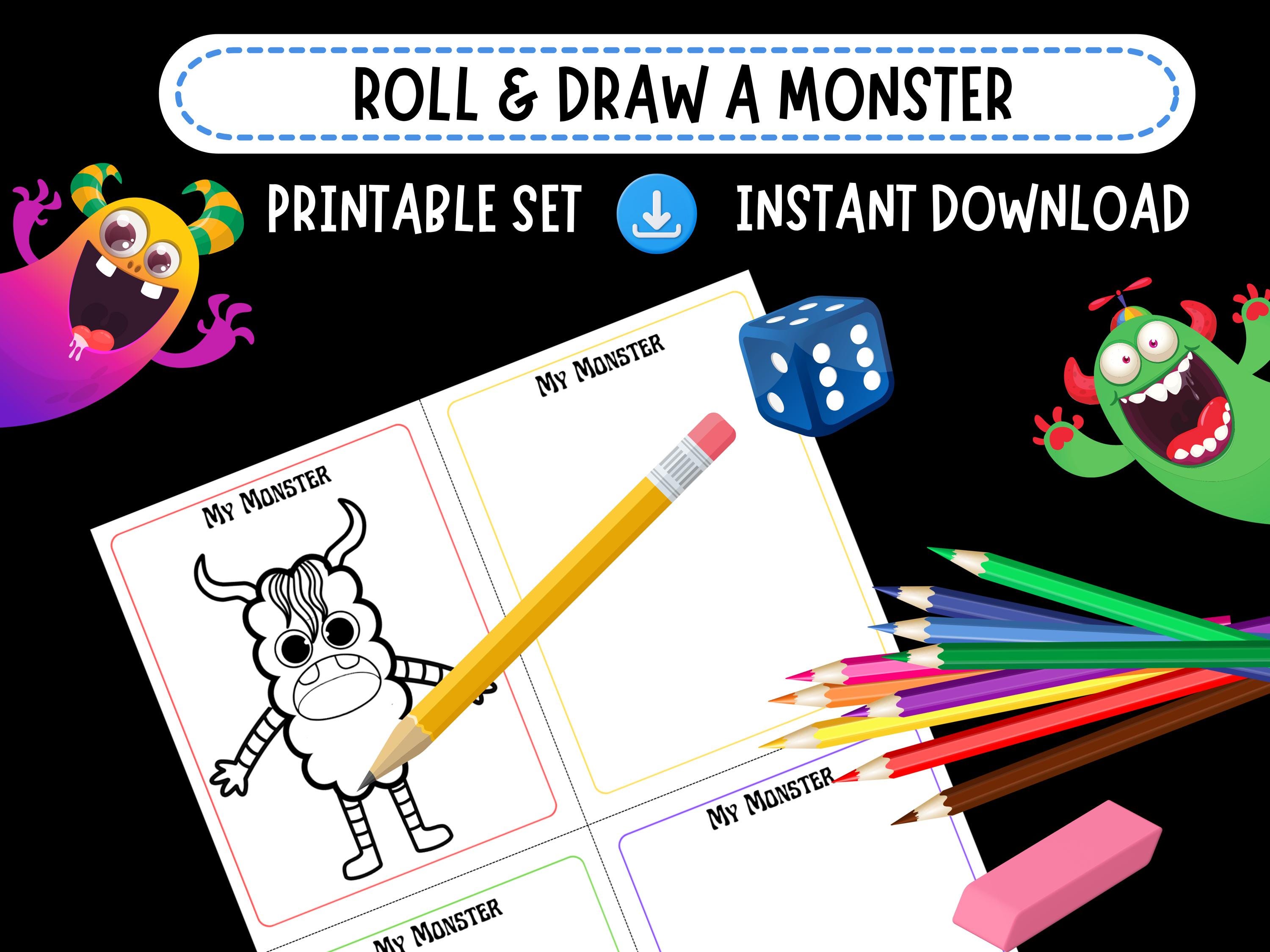 Halloween Monster Drawing Activity - Fun Kit Printable Children Project ...