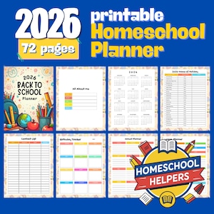2026 Homeschool Planner PDF Bundle | Schedules, Attendance & Curriculum ...