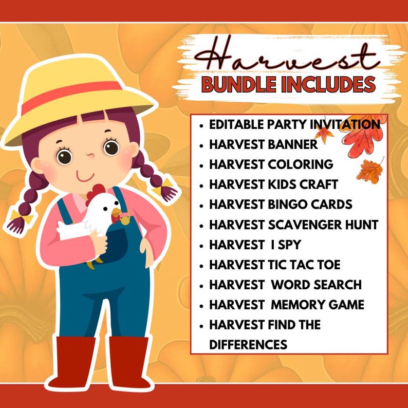Fall Harvest Activity Party MEGA Bundle 60 Pages of Fun Pre-k ...
