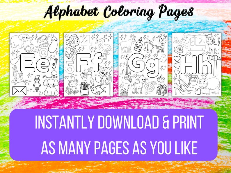 Printable Alphabet Coloring Pages for Kids, Toddlers, Preschoolers ...