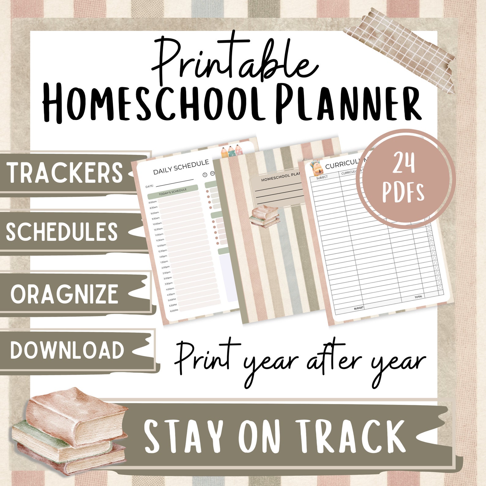 Printable Homeschool Planner: Daily, Weekly, Monthly Schedules for ...