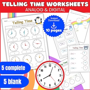 Learning to Tell Time Worksheets - Digital and Analog Clock Activities ...