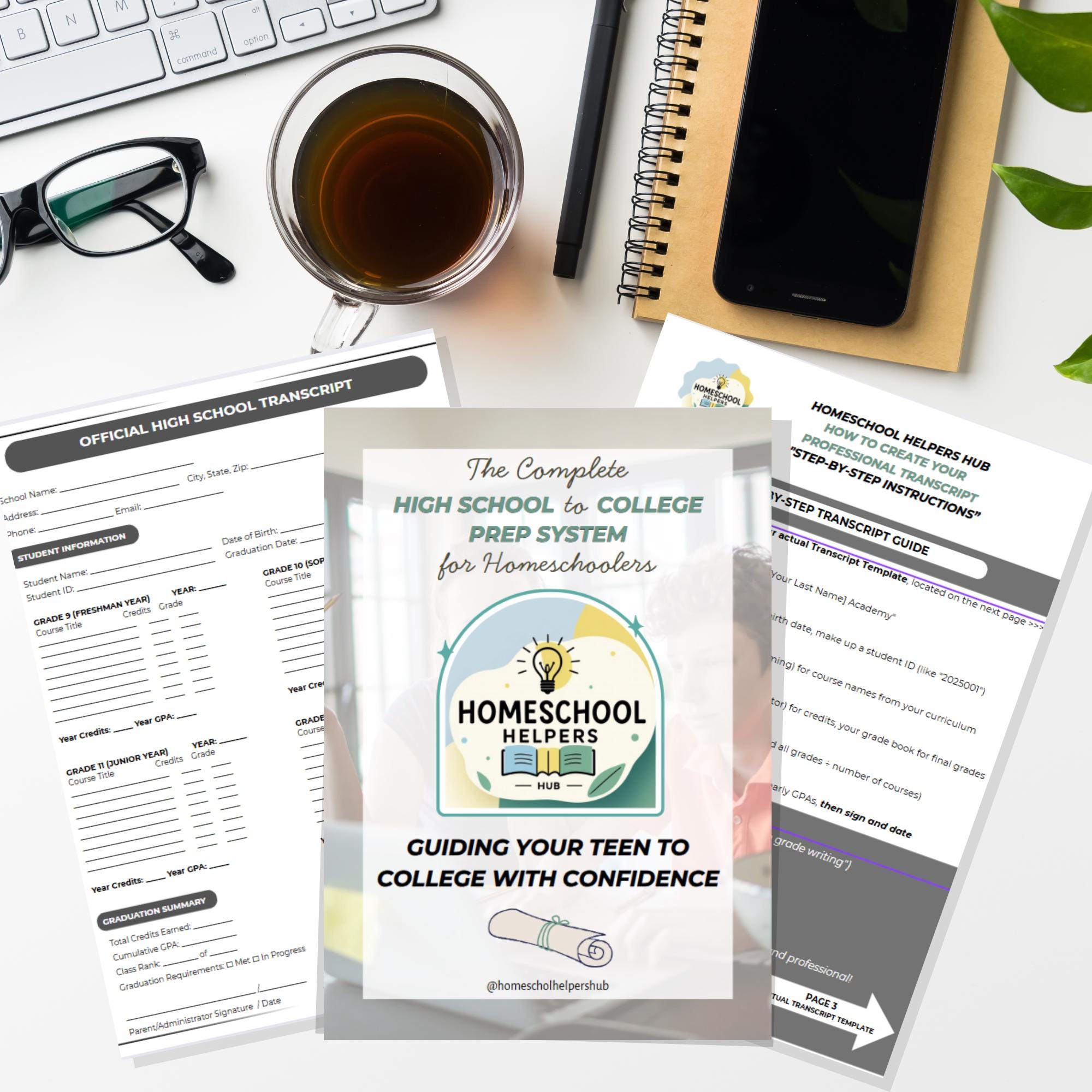 Homeschool Transcript System High School Graduation Tracker + BONUS ...