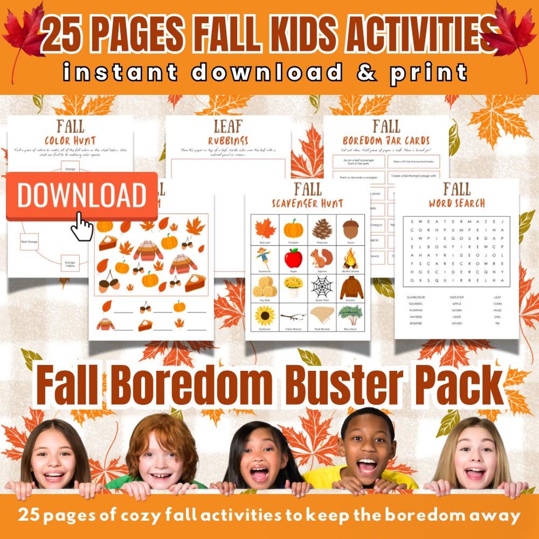 Fall Kids Activity Pack: 25 Pages of Games and Puzzles Party Fun ...