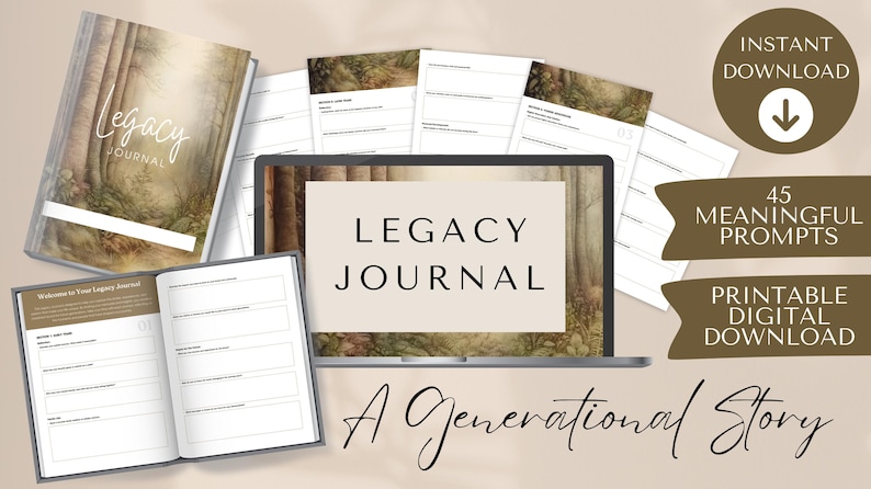 Legacy Journal | A Generational Story | 45 Prompts | Family Keepsake ...