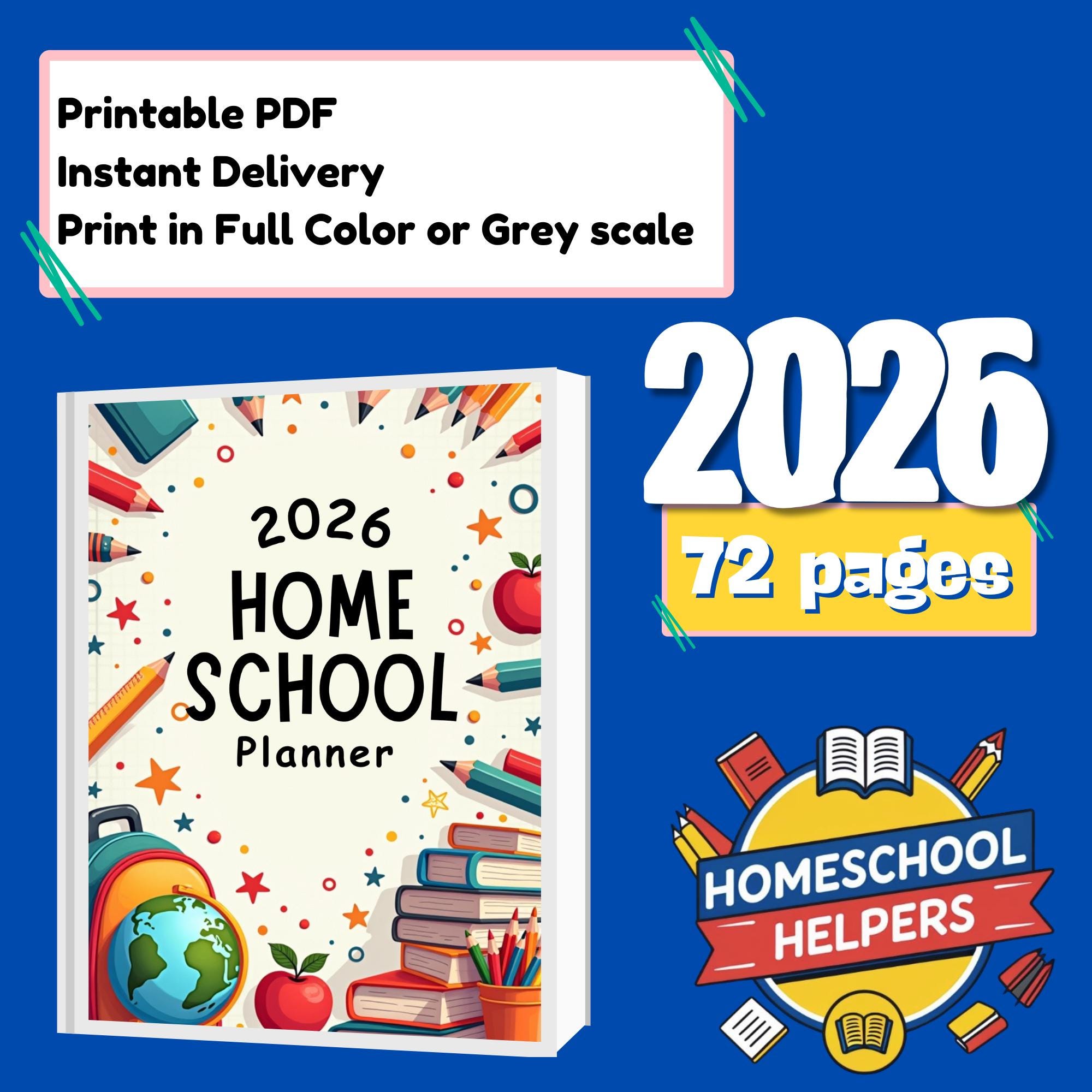 2026 Homeschool Planner PDF Bundle | Schedules, Attendance & Curriculum ...