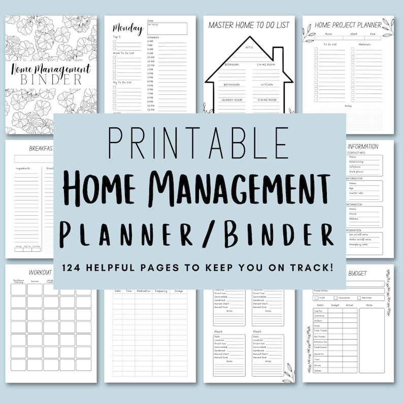 ADHD Life Binder Printable, Home Management Planner for Busy Moms ...