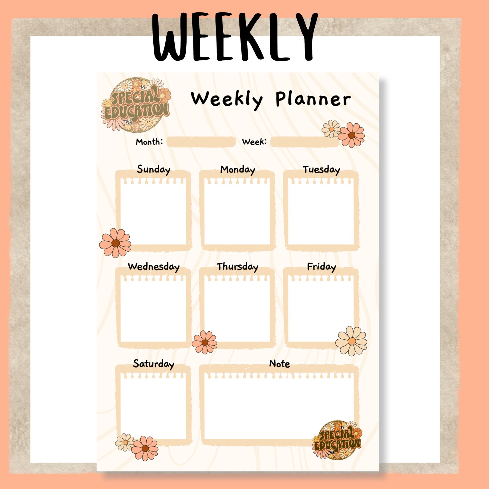 Special Education Planner Set: Daily, Weekly, Monthly (digital Download ...