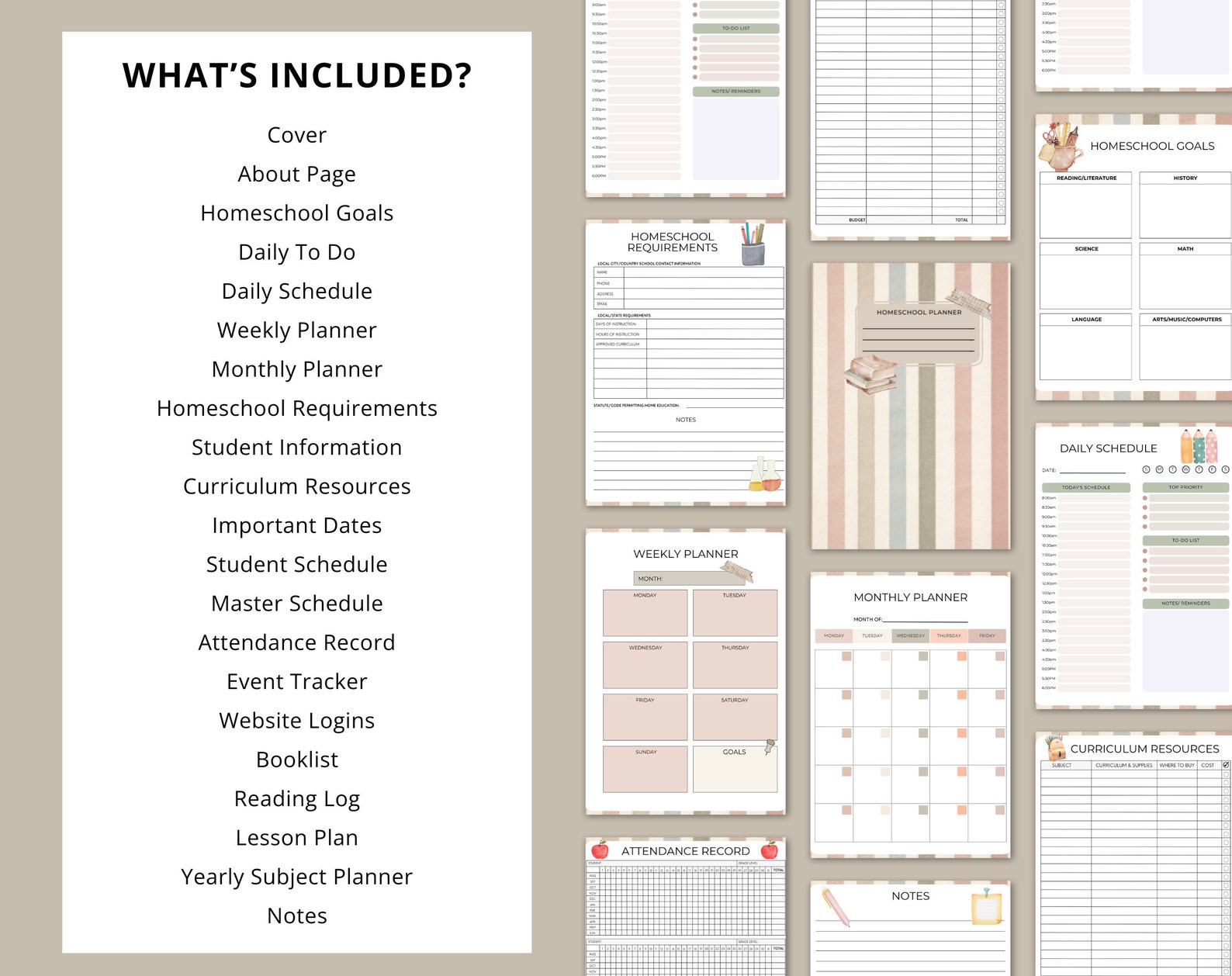 Homeschool Planner Printable PDF Homeschool Organizer Daily Weekly ...