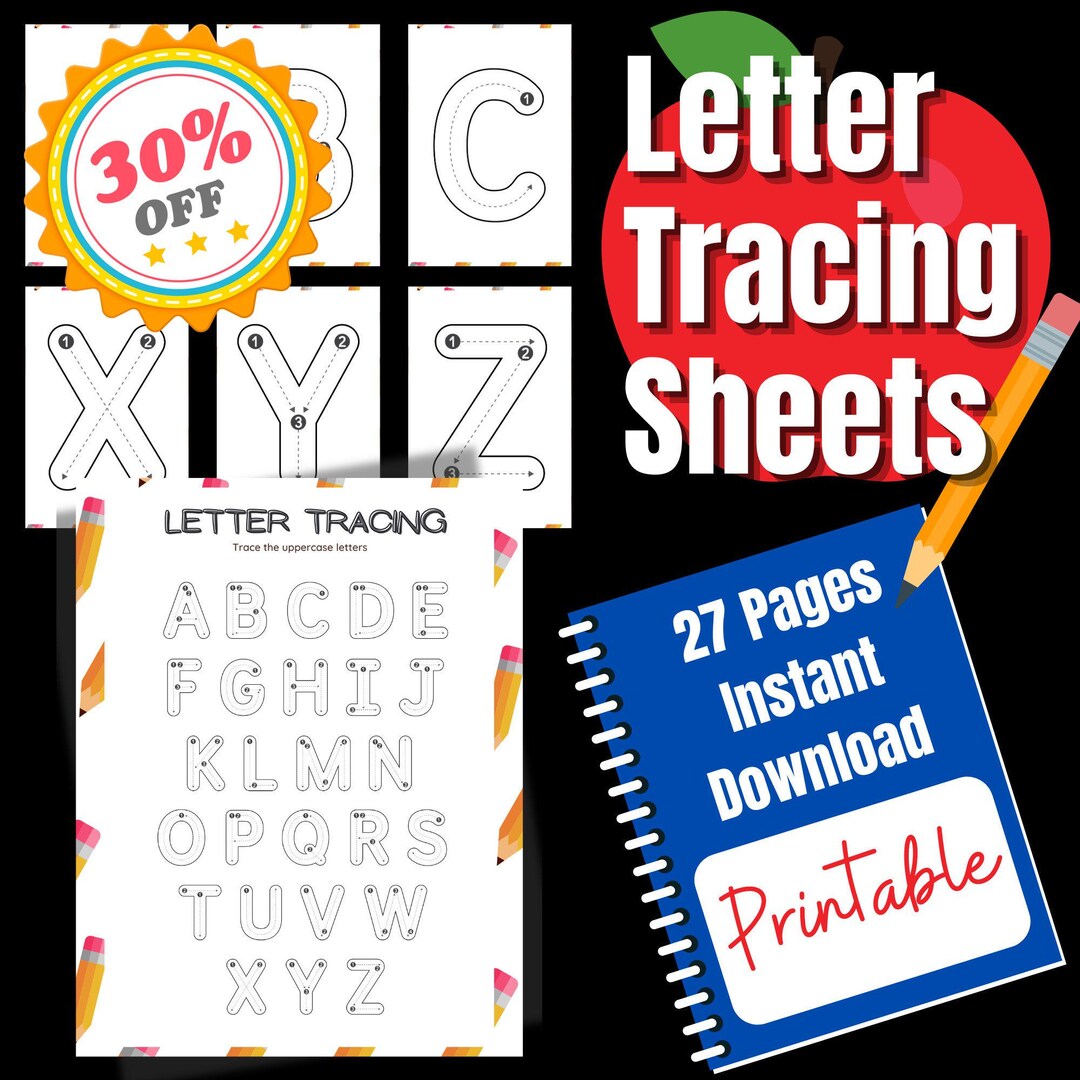 Letter Tracing Worksheets - Alphabet Practice Activity Printable for ...