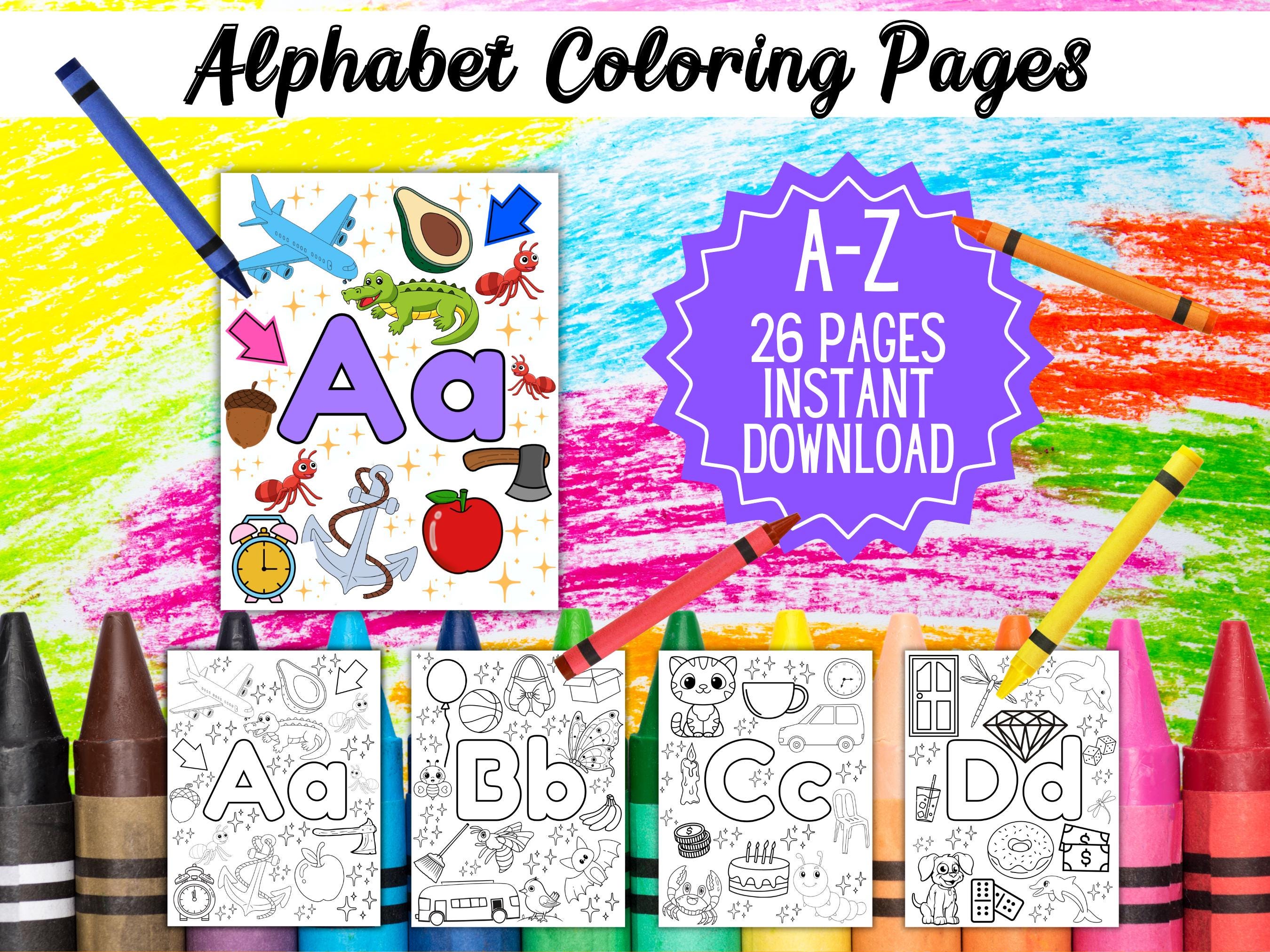 Printable Alphabet Coloring Pages for Kids, Toddlers, Preschoolers ...