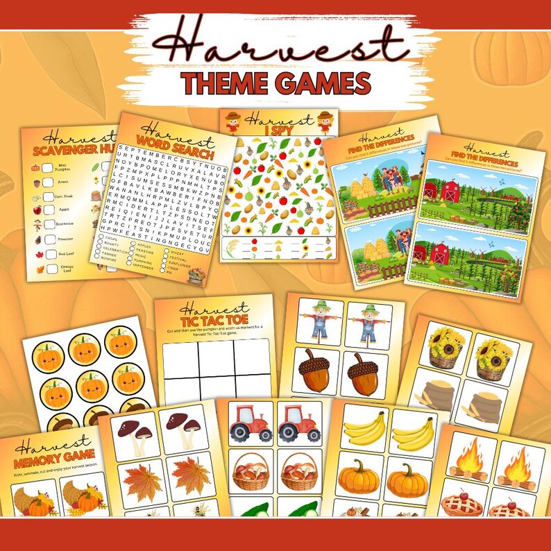 Fall Harvest Activity Party MEGA Bundle 60 Pages of Fun Pre-k ...