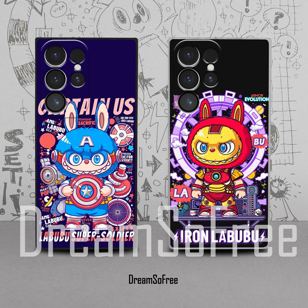 Labubu Monster Captain Iron Man Samsung Galaxy Phone Case, Gift Phone ...