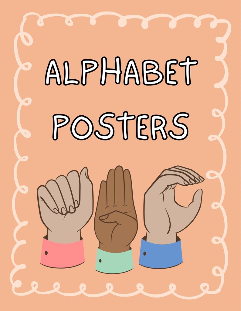 Alphabet Posters With Sign Language | ASL ABC Wall Decor for Preschool ...