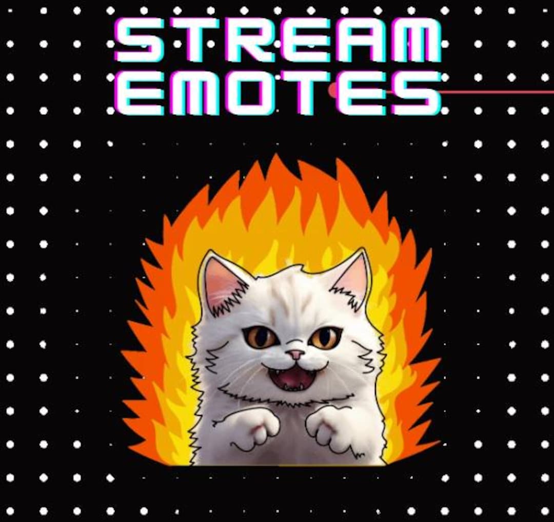 Animated Twitch Emote, Cat on Fire, Cute Emote, Cute Cat Fire Emote ...