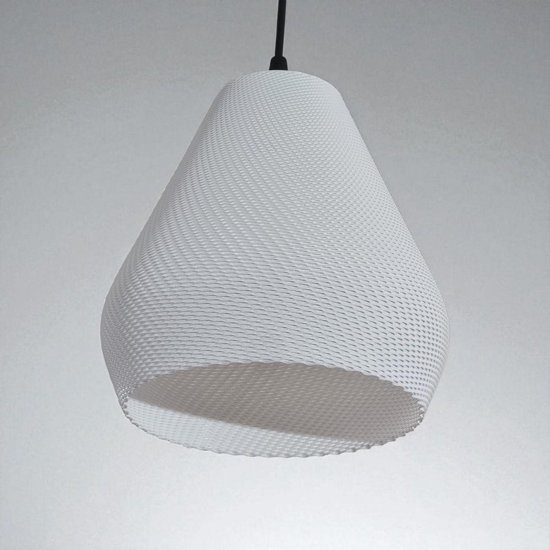 Soar Designer Lampshade – 3D Printed Ivory Pendant Light – E27 Socket ...