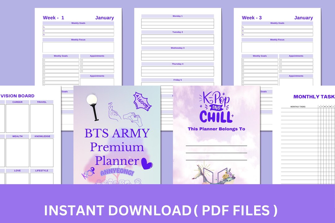 BTS ARMY Planner Agenda and Organizer Fan Merchandise Perfect for BTS ...