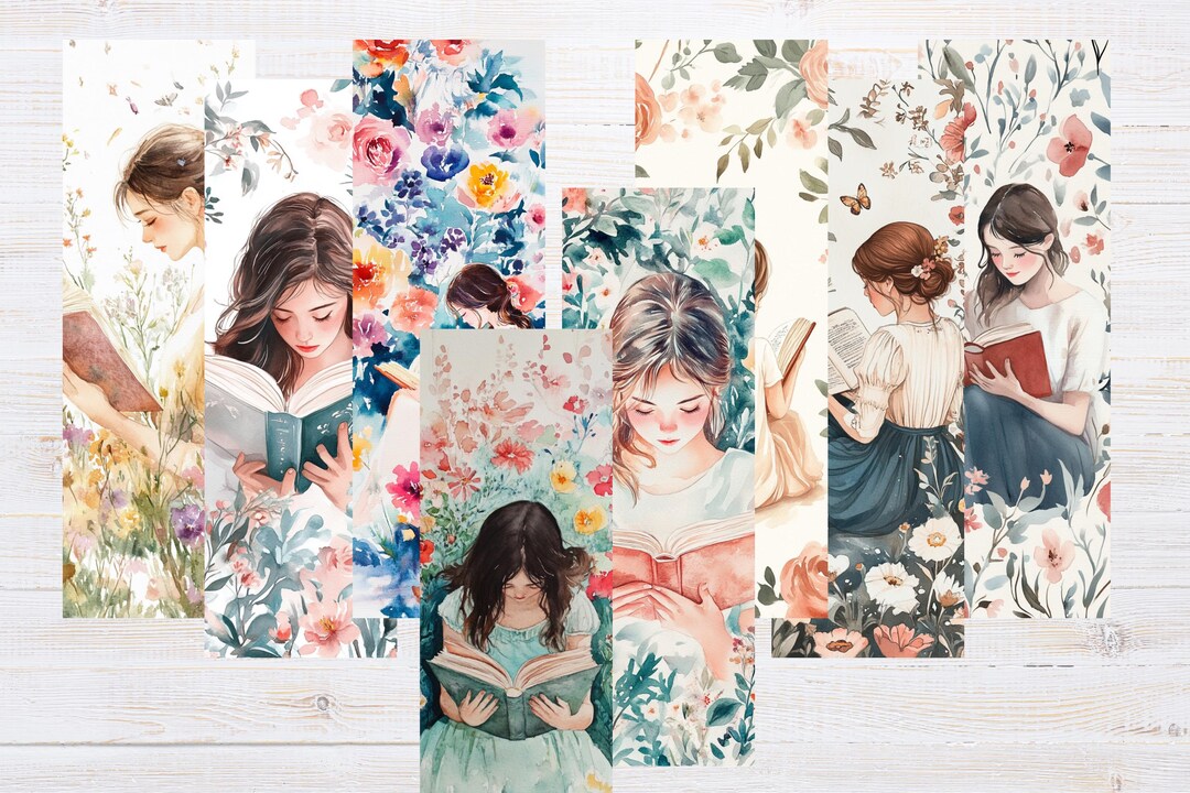 Reading Girl Printable Bookmark Cute & Unique Bookmarks for Readers ...