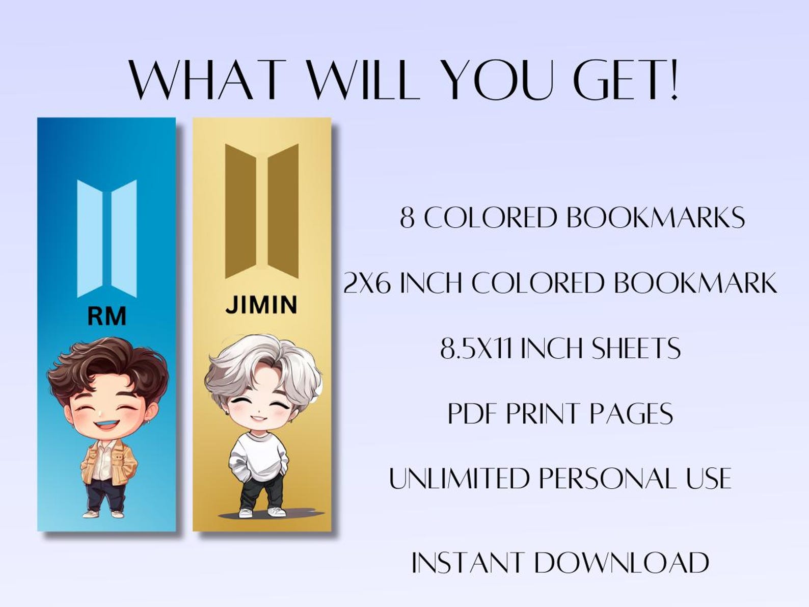 K Pop Inspired Printable Bookmarks BTS Collection Bookmarks for Army ...