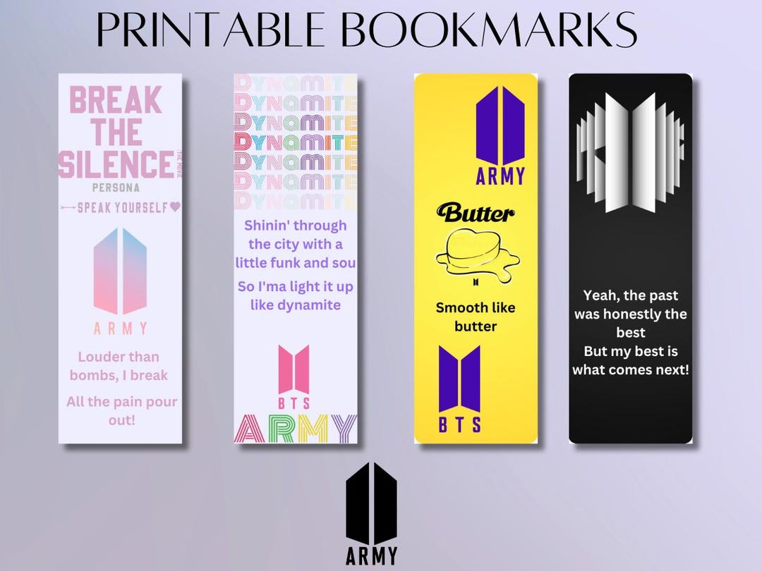 Printable Bookmarks Inspired by BTS Albums Unique Fan Art Cute Bookmark ...