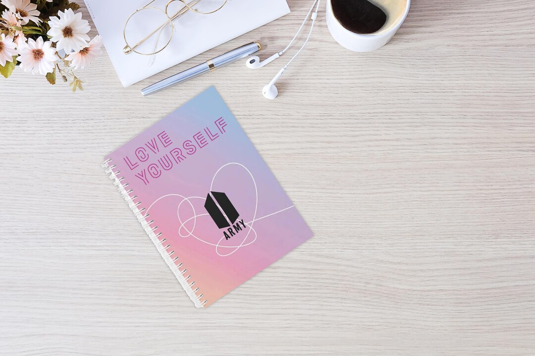 BTS Inspired Spiral Notebook Cute K-pop Journal Lined Pages for Notes ...