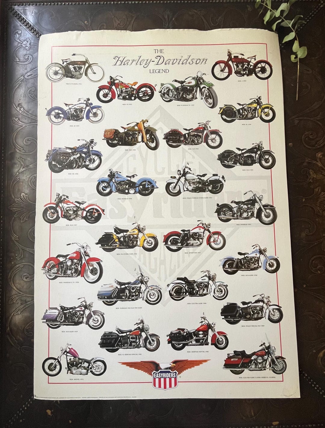 Harley Davidson Vintage Hard Poster 1998 easy Riders 36 X 24 Motorcycle ...