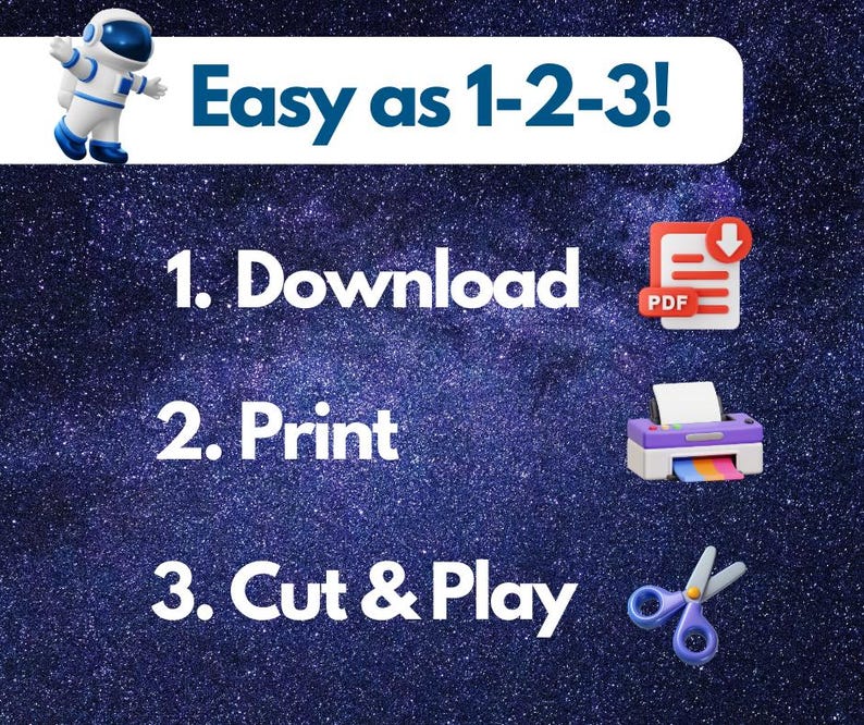 Space Adventure Dobble Game | Fun & Educational Printable Spot It Game ...