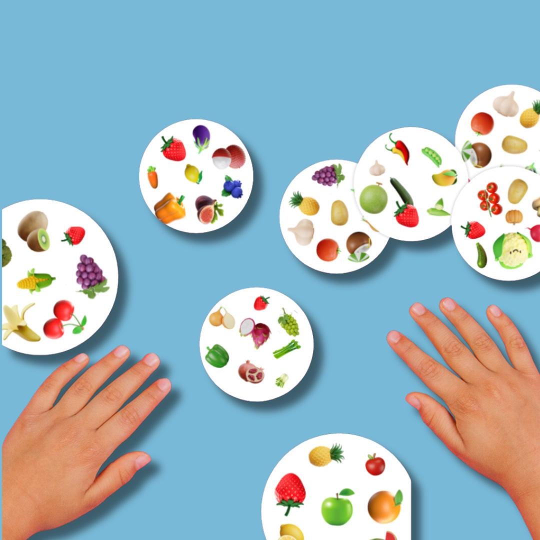 Fruit and Vegetable Dobble/spot It Game - Digital Download | Fun ...