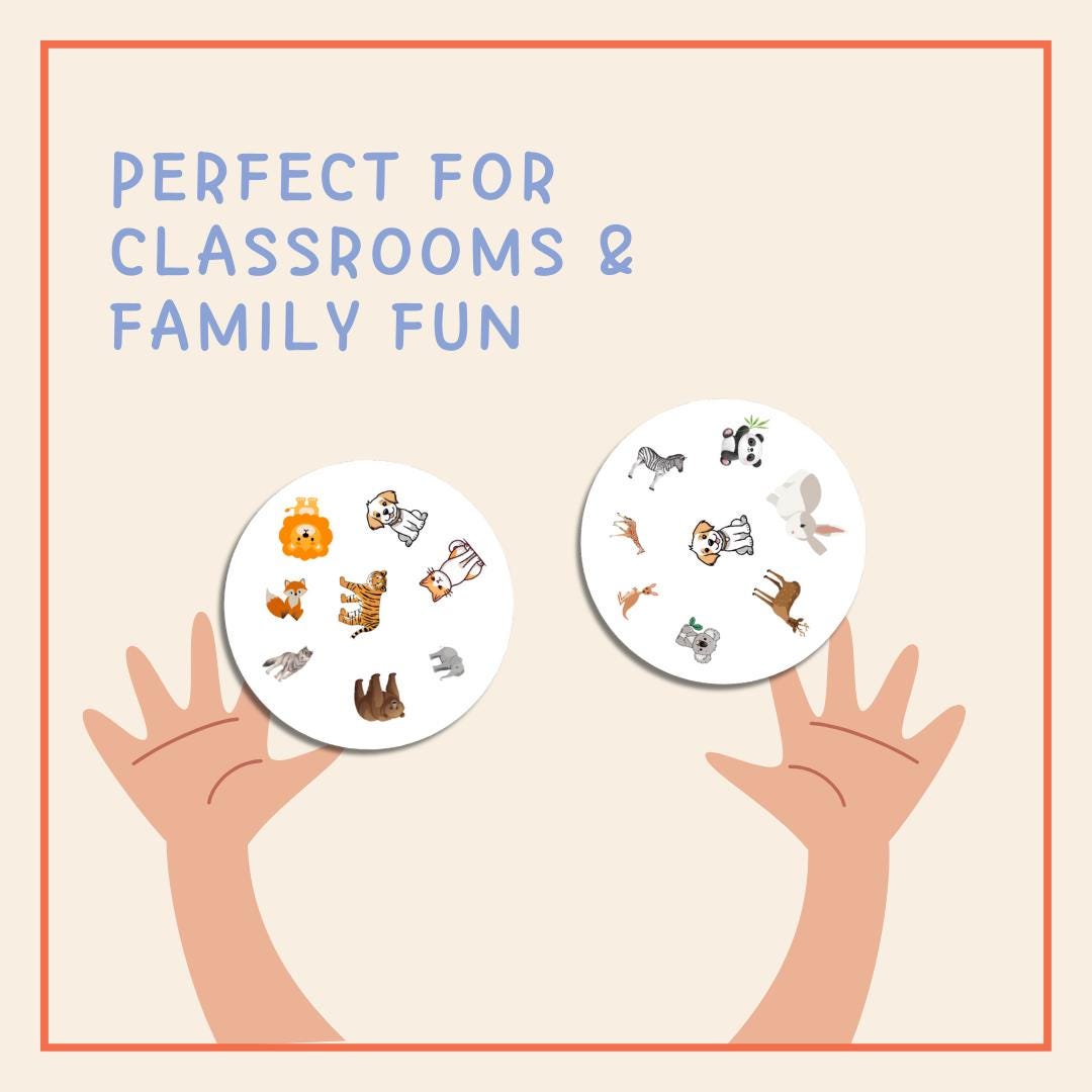 Printable Animal Dobble / Spot-it Game – Fun & Educational! - Etsy