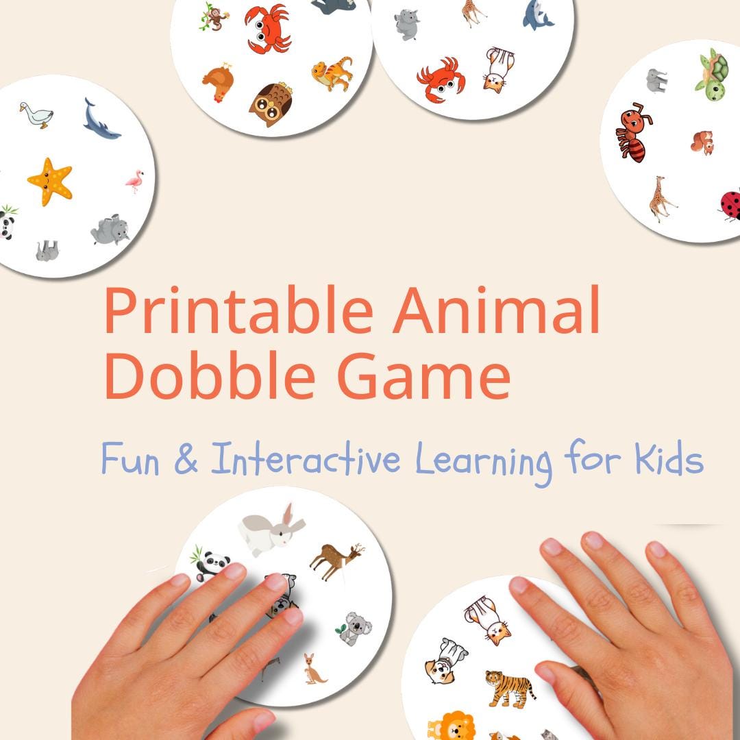 Printable Animal Dobble / Spot-it Game – Fun & Educational! - Etsy