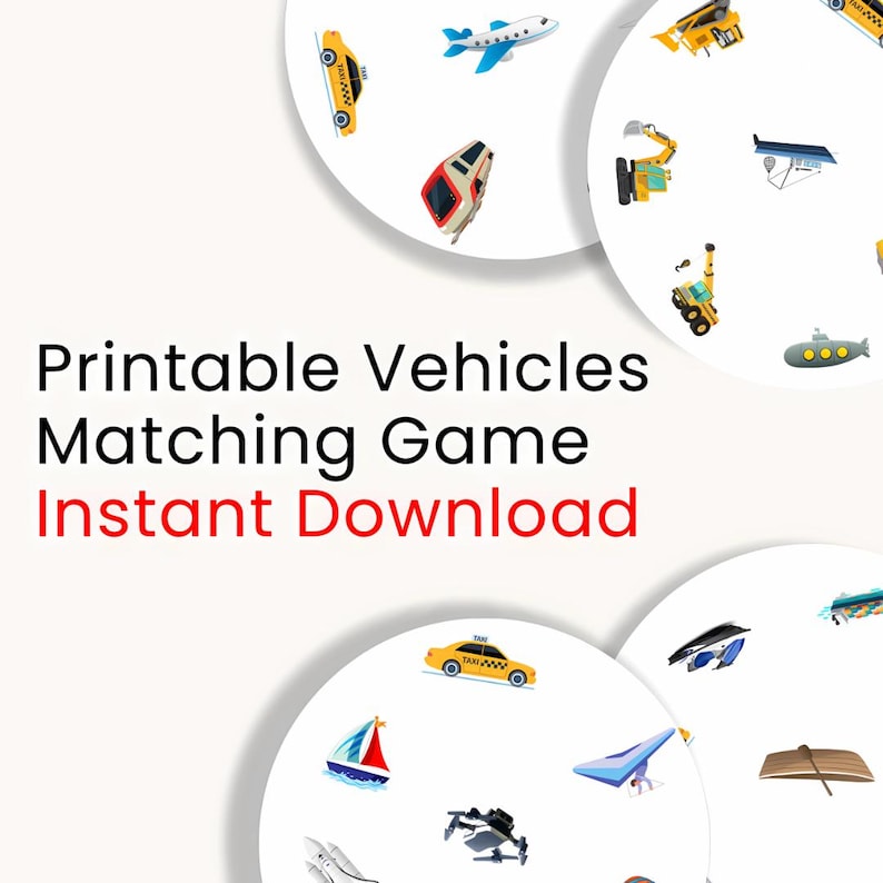 Vehicles & Transportation Dobble / Spot-it Style Game - Etsy