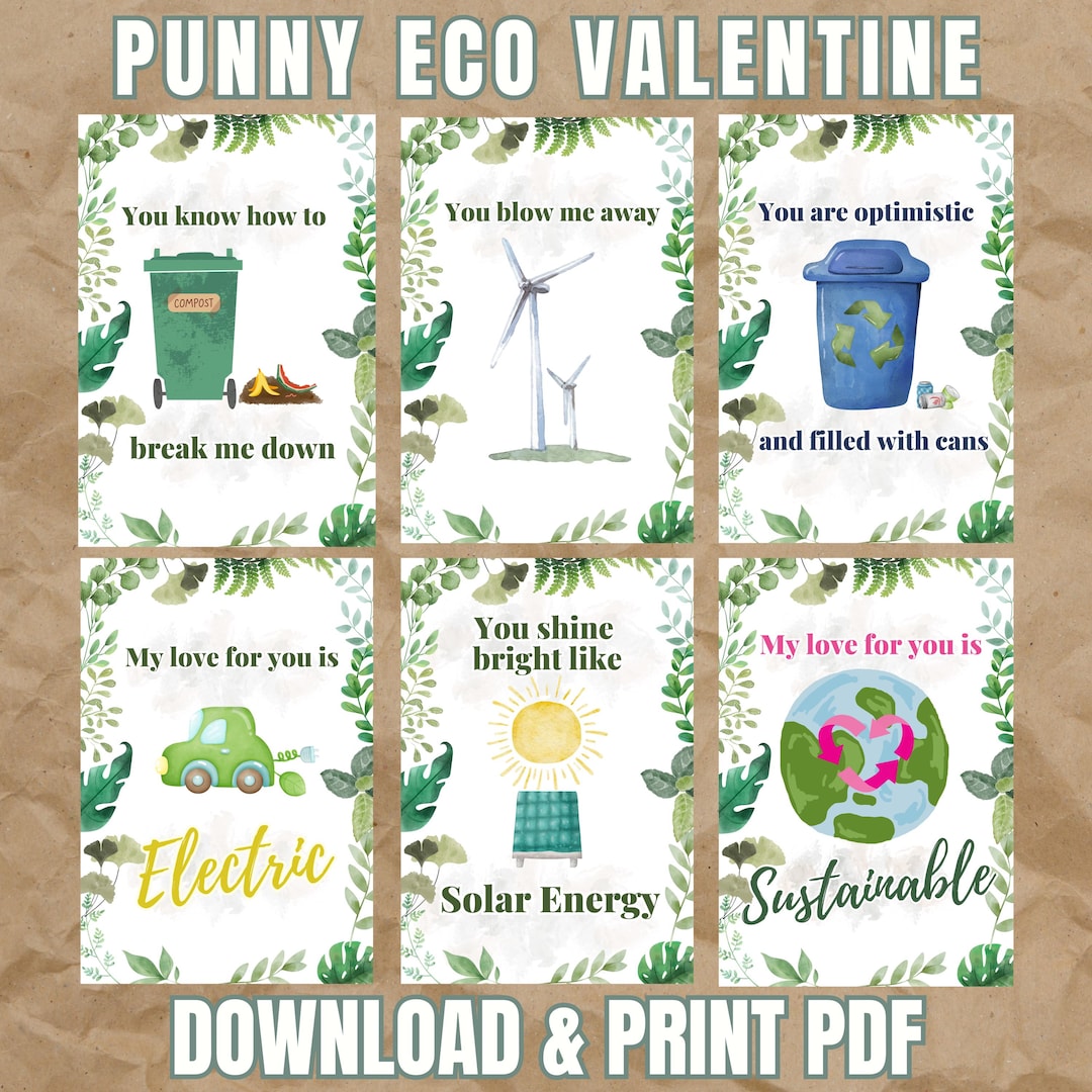 Printable Eco Valentines, Punny Valentine, Science Classroom Valentines ...