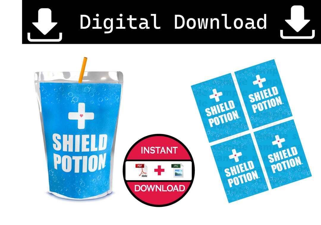Shield Potion Capri Sun Label – Gamer Birthday, Kids Party Décor, Gamer ...