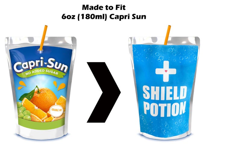 Shield Potion Capri Sun Label – Gamer Birthday, Kids Party Décor, Gamer ...