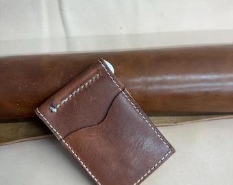 Handmade Leather Money Clip Wallet - Etsy