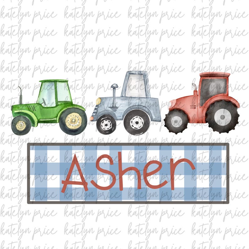 Tractor Trio, Watercolor Tractor, Tractor, Farm, Watercolor Trio, Farm ...