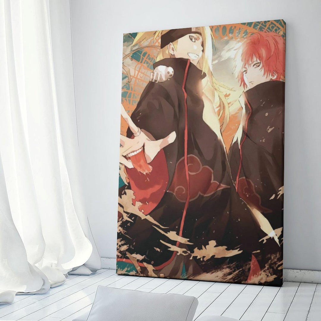 Naruto Sasori Deidara Akatsuki Posters Canvas Painting Abstract Poster Color Collision Wall Art ...