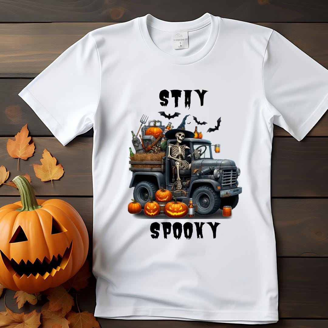 Retro Halloween Skeleton PNG Stay Spooky Design Trendy Spooky Season ...