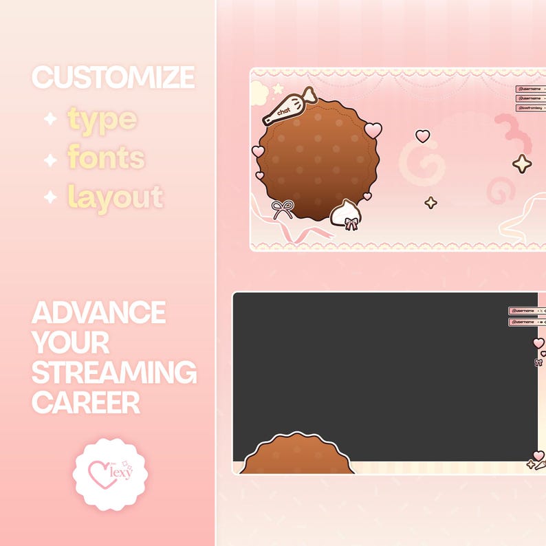 Vtuber Overlay Pink Overlay Template Streamer Template Neapolitan ...