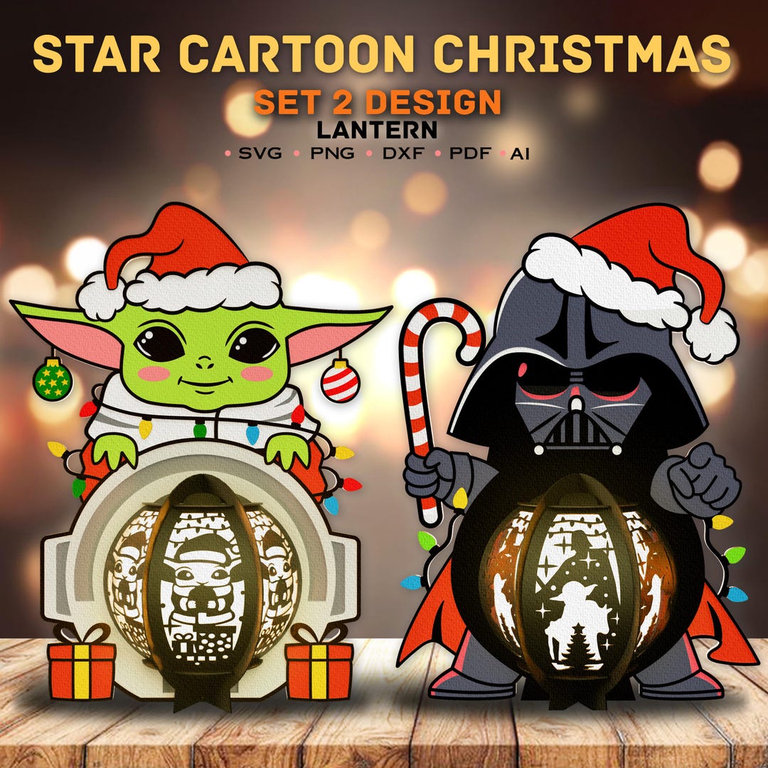 Bundle Movie Characters Lantern Paper Cut File, Starwars Lantern ...